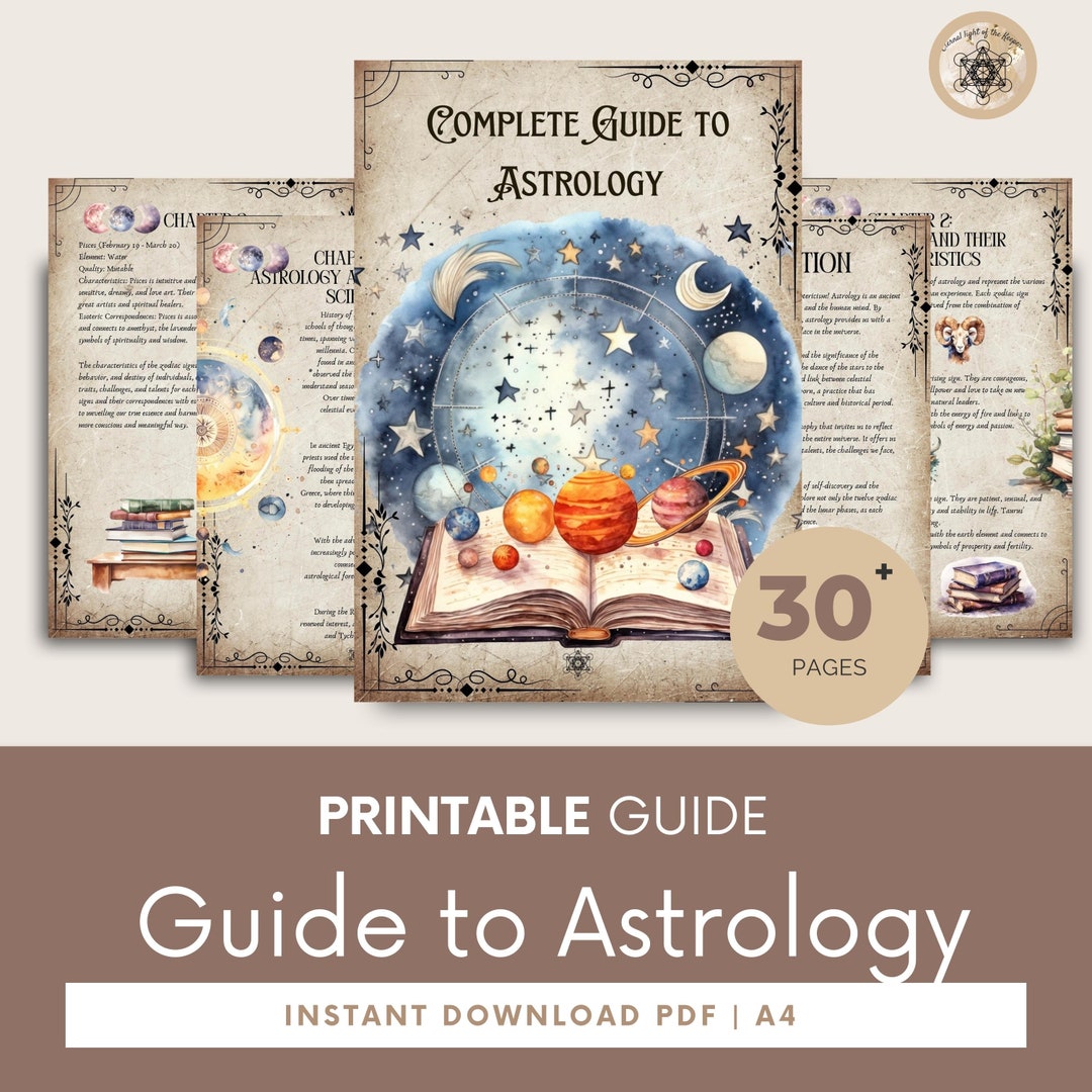 Printable Astrology Guide - Detailed Astrology PDF Workbook & Journal ...
