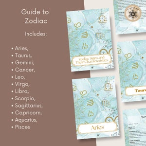 Printable Zodiac Guide Detailed Zodiac PDF, Zodiac Signs and Their ...