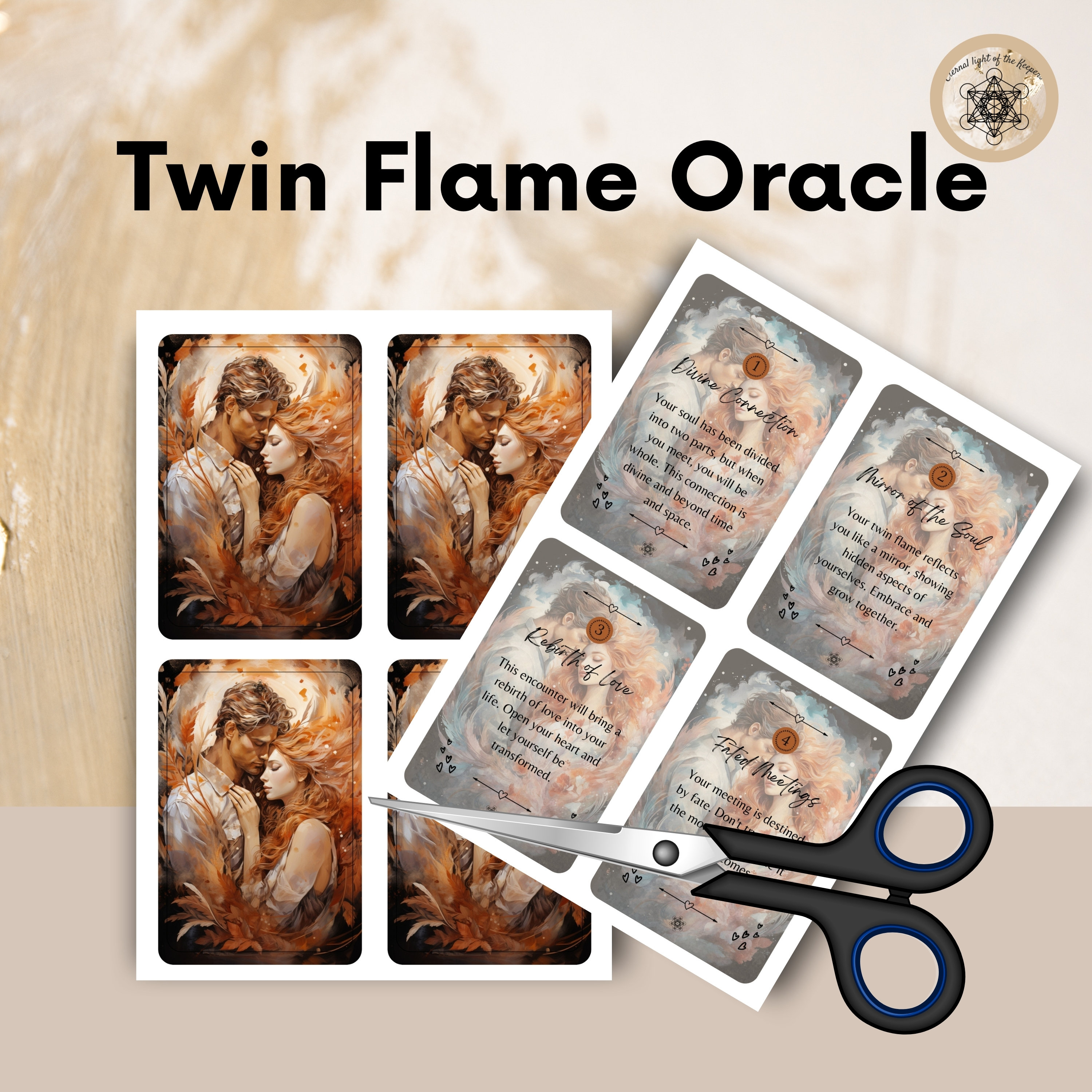 The Twin Flame Oracle Cards, Printable Twin Flame Oracle Deck, Oracle ...