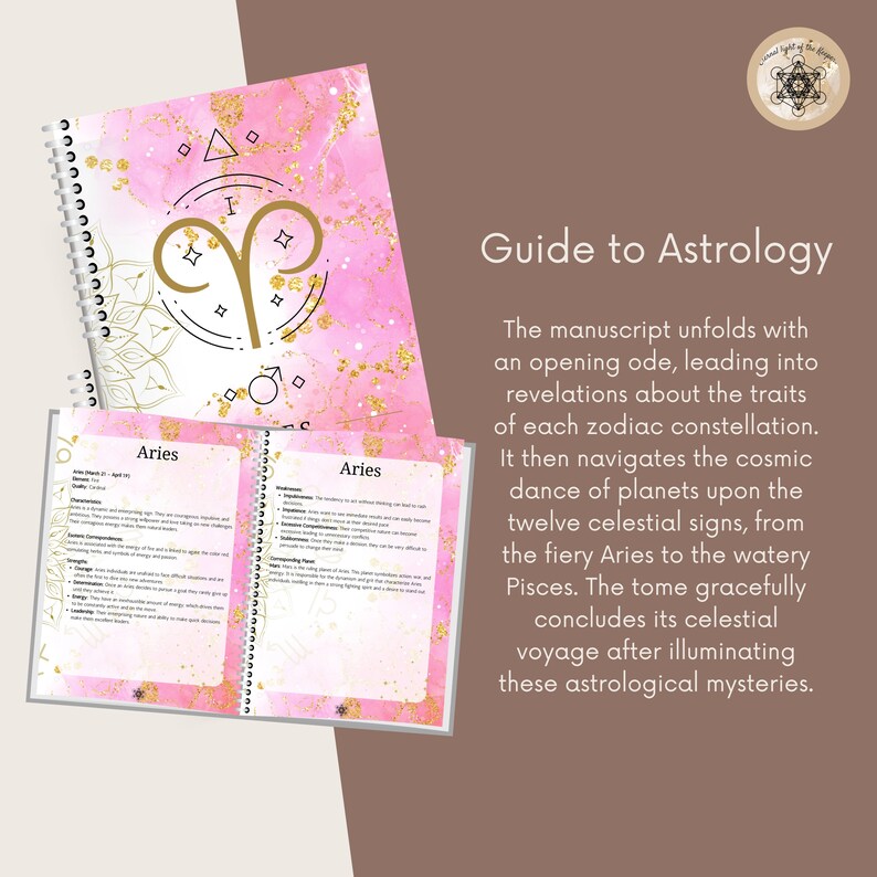 Printable Astrology Guide Detailed Zodiac PDF Workbook & Journal for ...