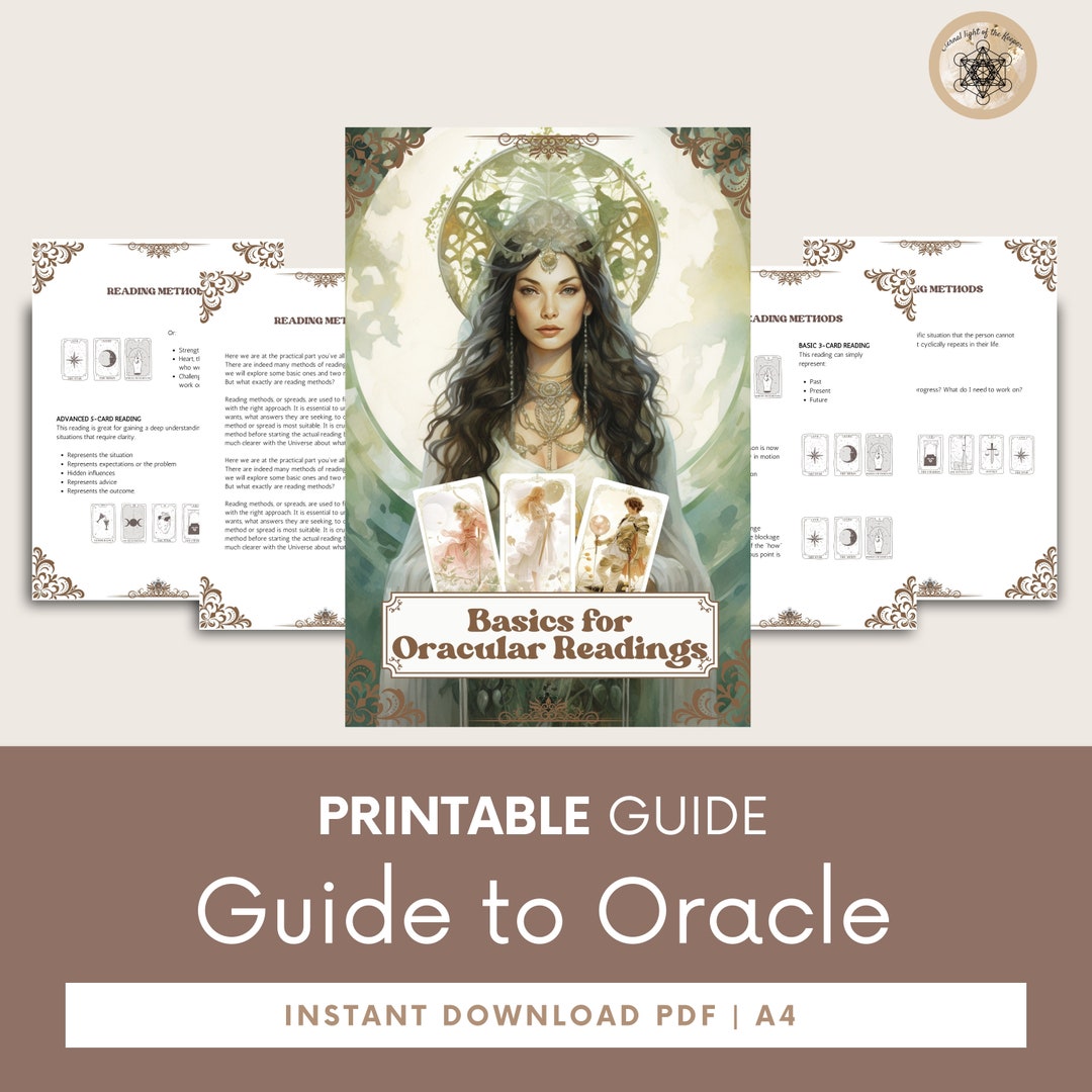 Printable Oracle Card Reading Guide – Basic Schemes (digital Download ...