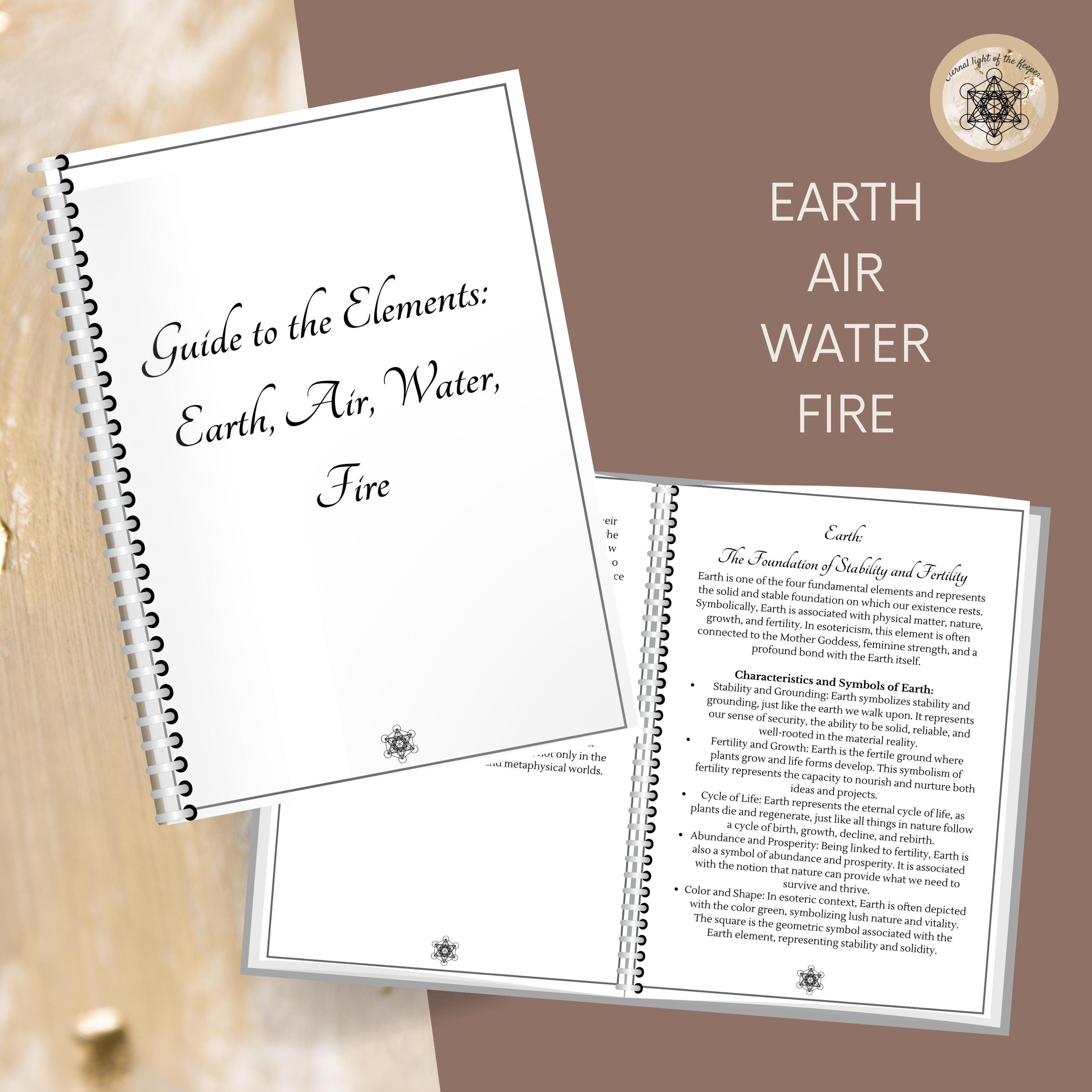 Four Elements: Earth Air Fire Water, Elements, Printable Elements ...