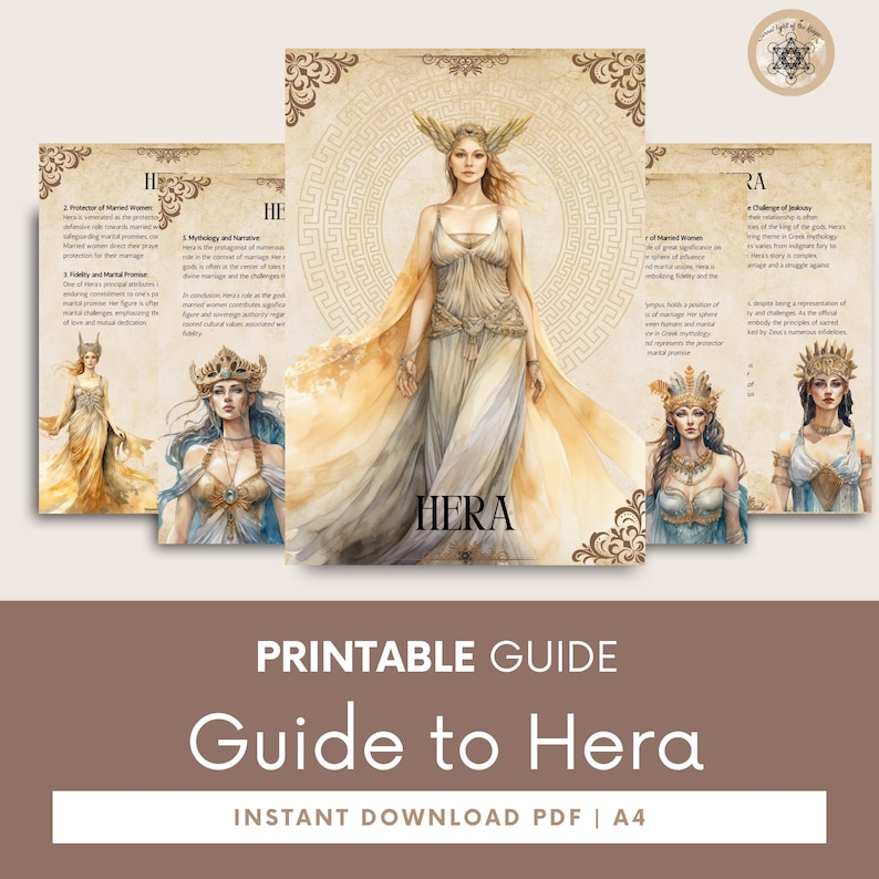 Hera, Queen of Gods, Greek Mythology Guide (PDF). - Etsy