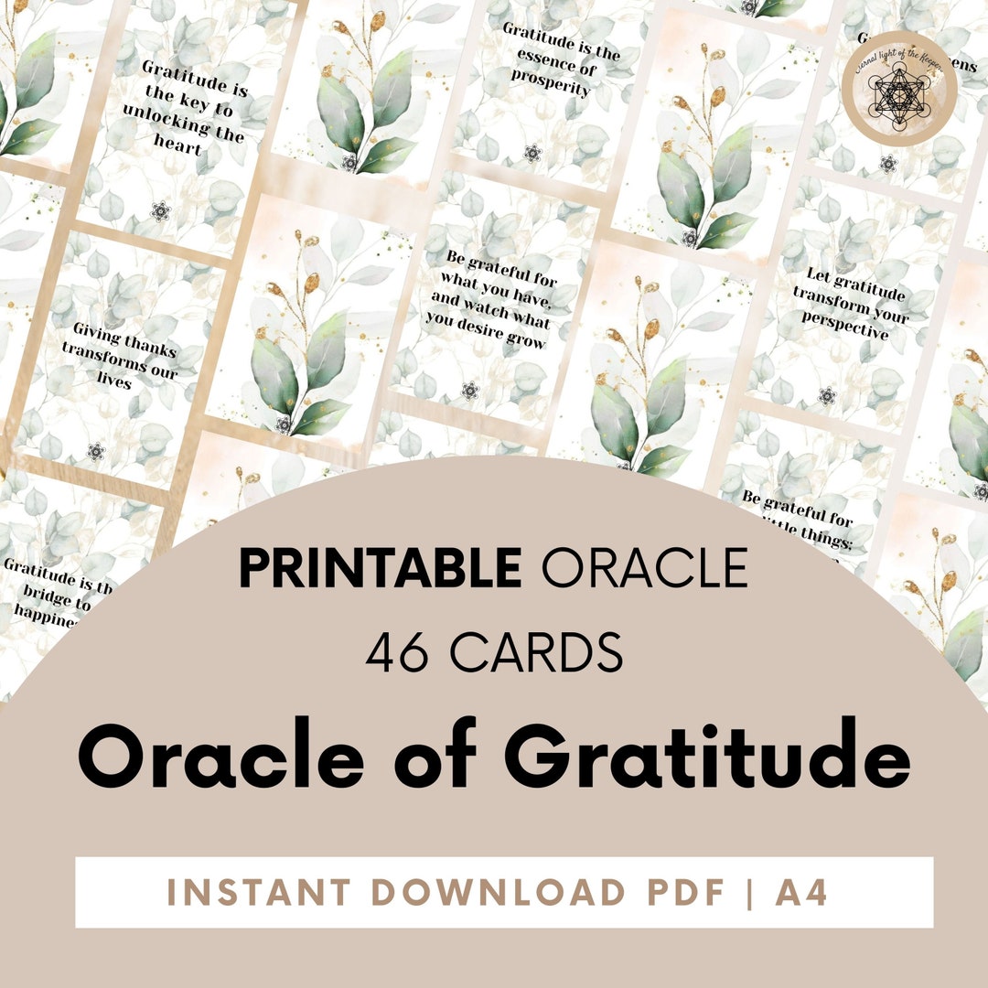 The Gratitude Oracle Printable Gratitude Cards Digital Oracle Of Gratitude Mindfulness Cards