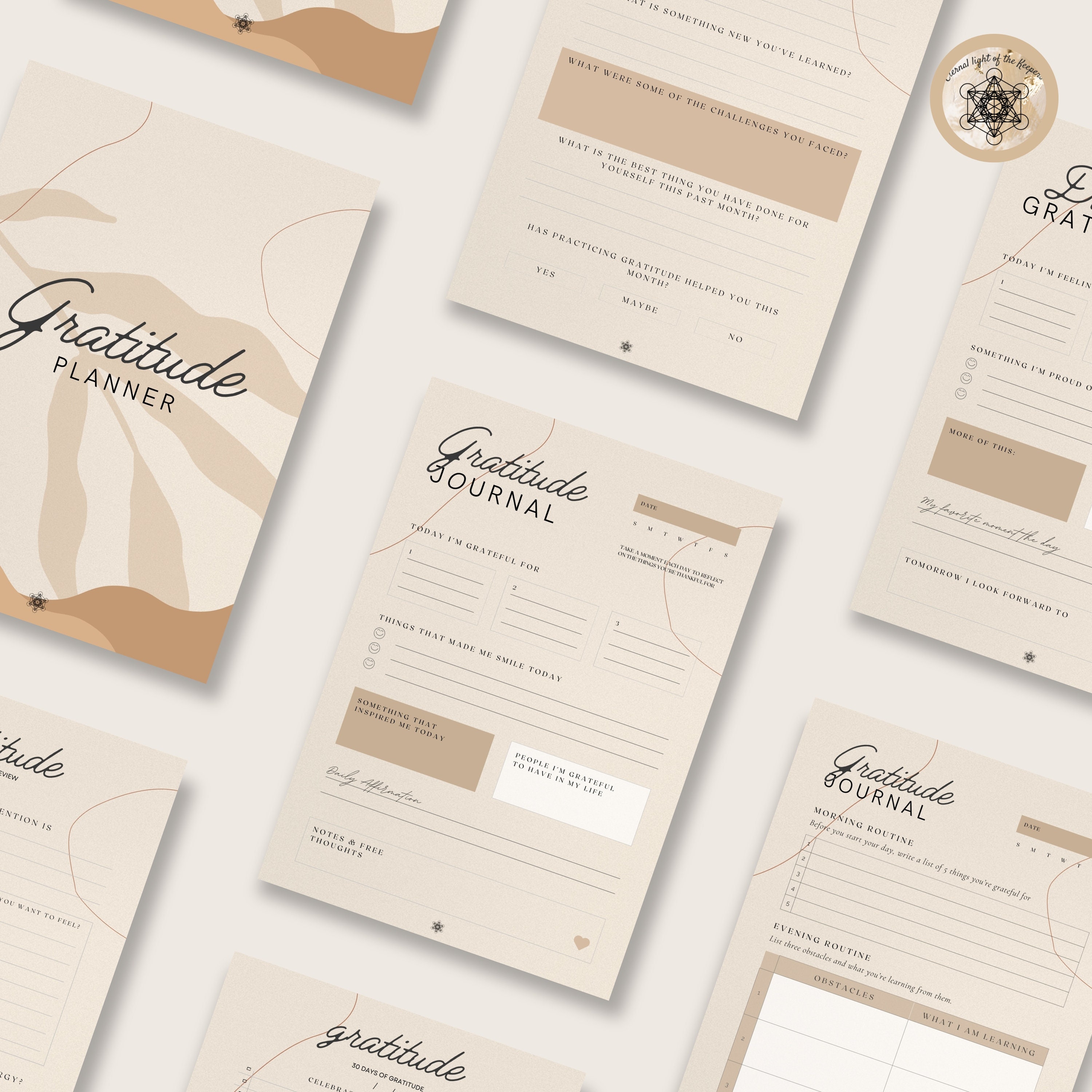 Gratitude Planner, Daily Gratitude Journal | 5-minute Digital ...