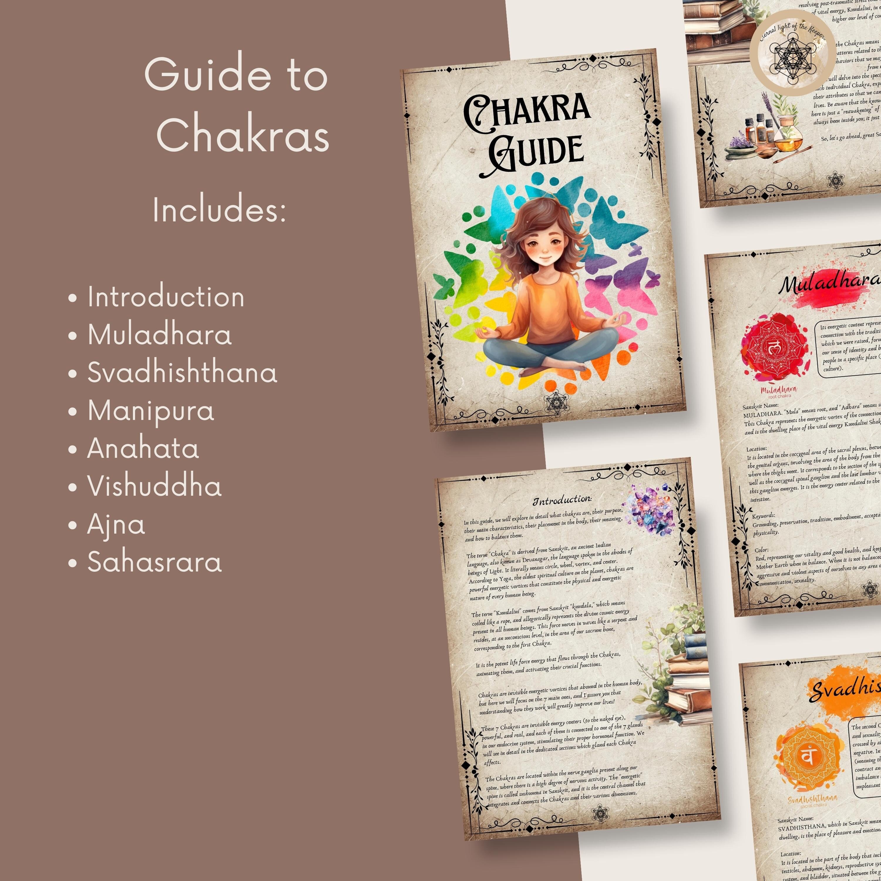 Printable Chakra Guide Detailed PDF A4 Guide for Seven Chakras, Balance ...