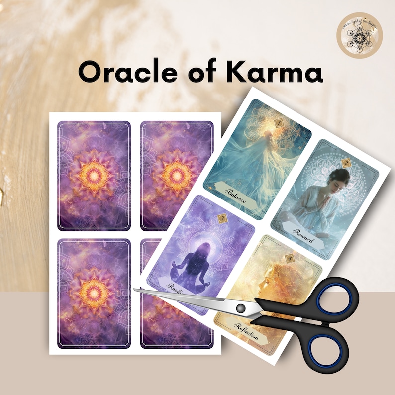 Karma Oracle Card Deck, Karmic Reading (printable Oracle Cards & Guide ...