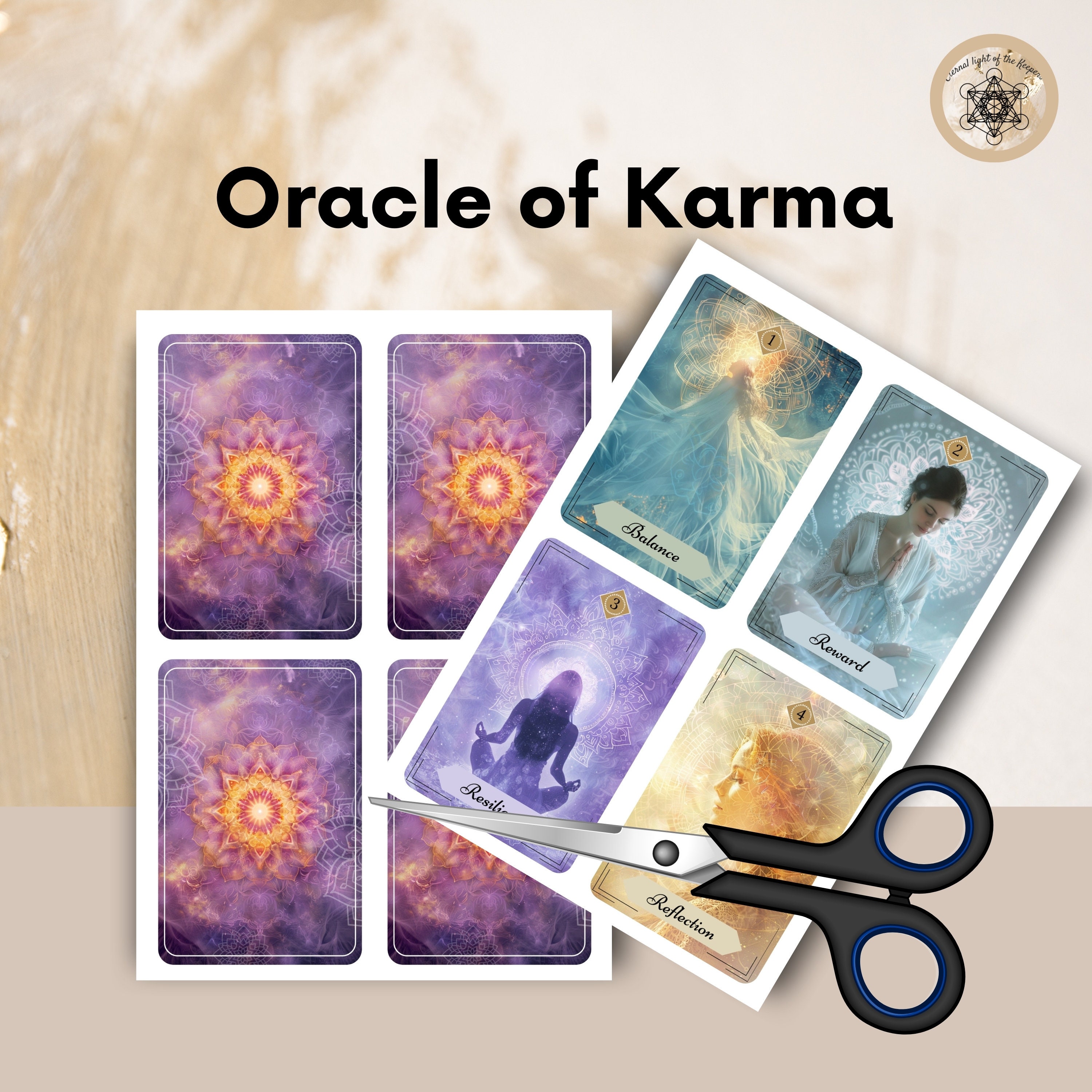 Karma Oracle Card Deck, Karmic Reading (printable Oracle Cards & Guide ...