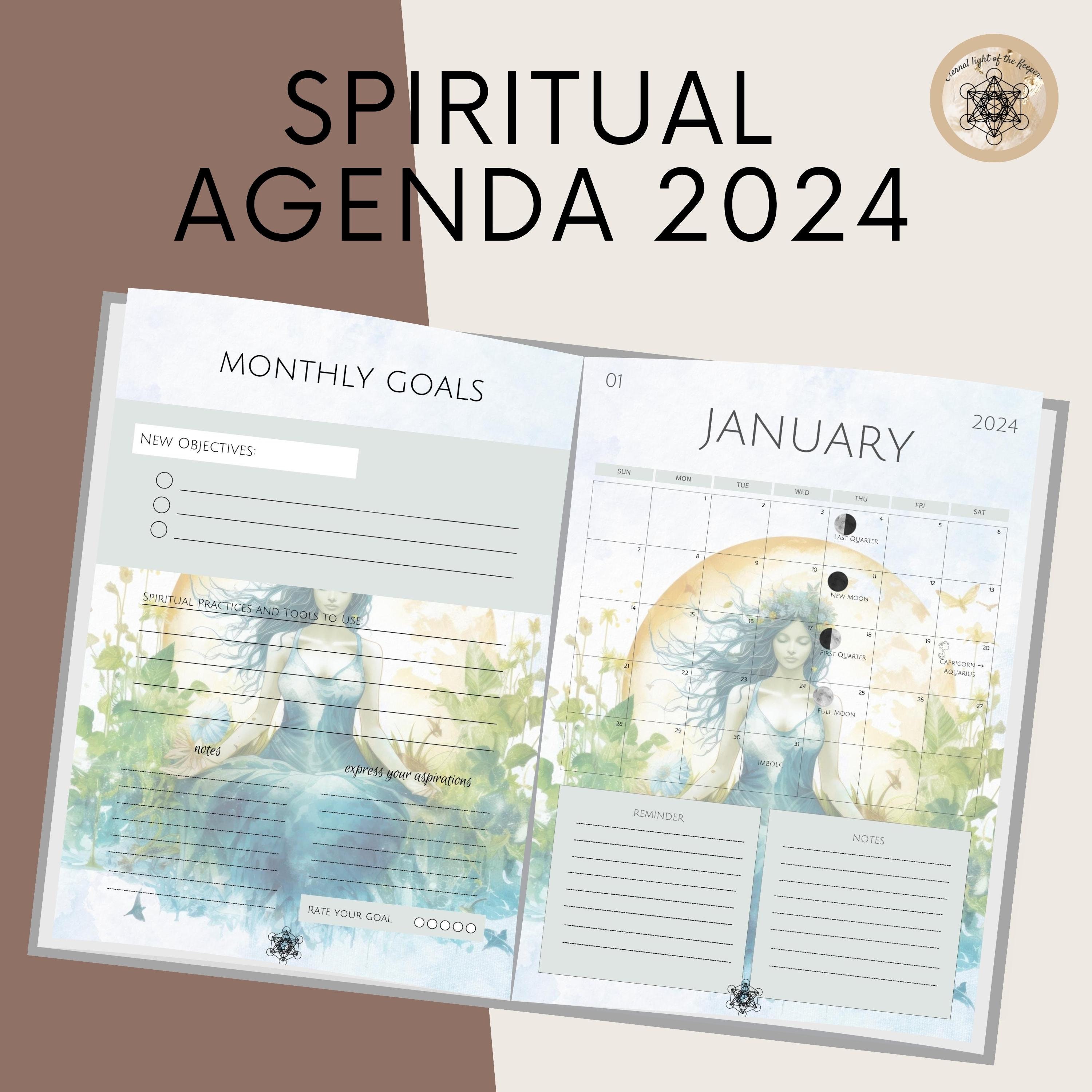 2024 Diary, Spiritual Guide, Printable Journal, 2024 Agenda, Spiritual ...