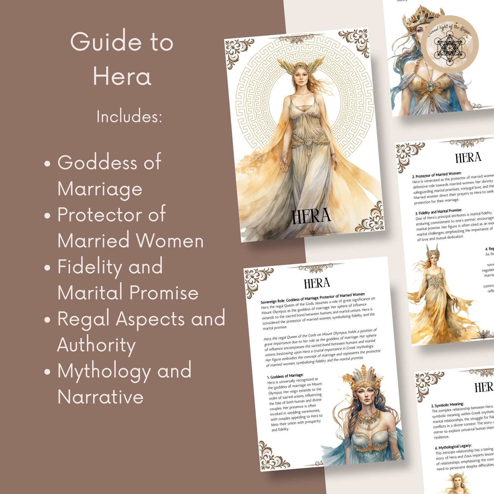 Hera, Queen of Gods, Greek Mythology Guide (PDF). - Etsy