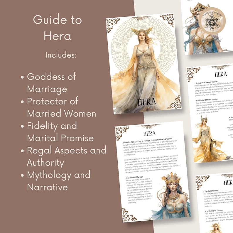 Hera, Queen of Gods, Greek Mythology Guide (PDF). - Etsy