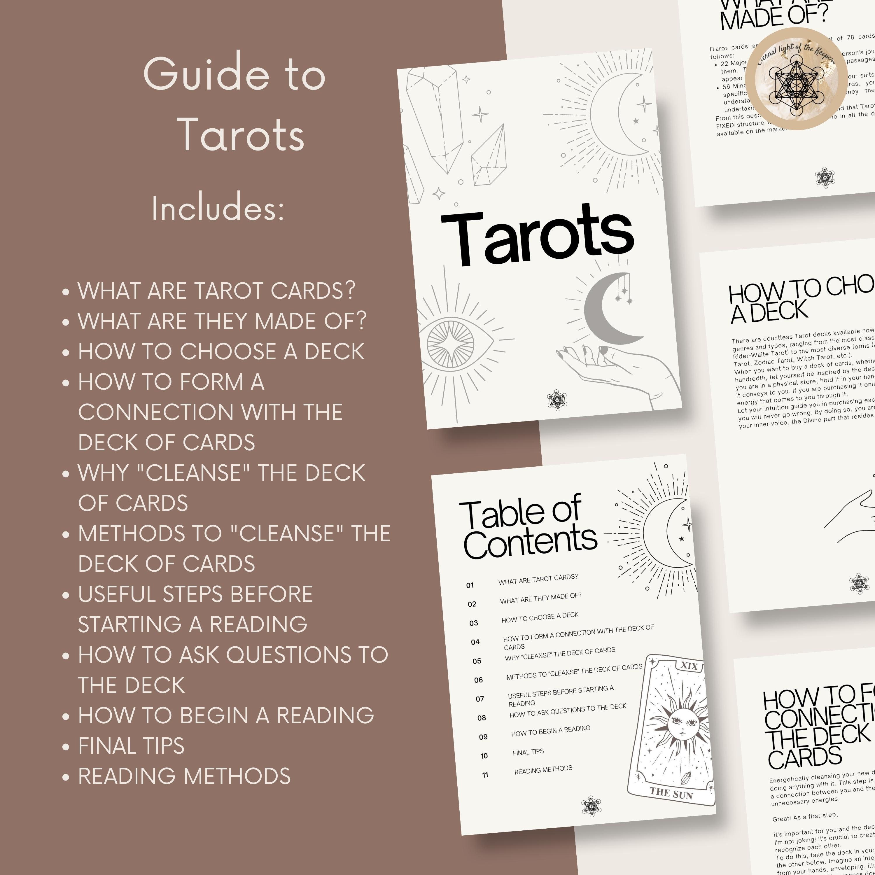 Printable Tarots for Beginners Guide Comprehensive A4 PDF Guide to ...
