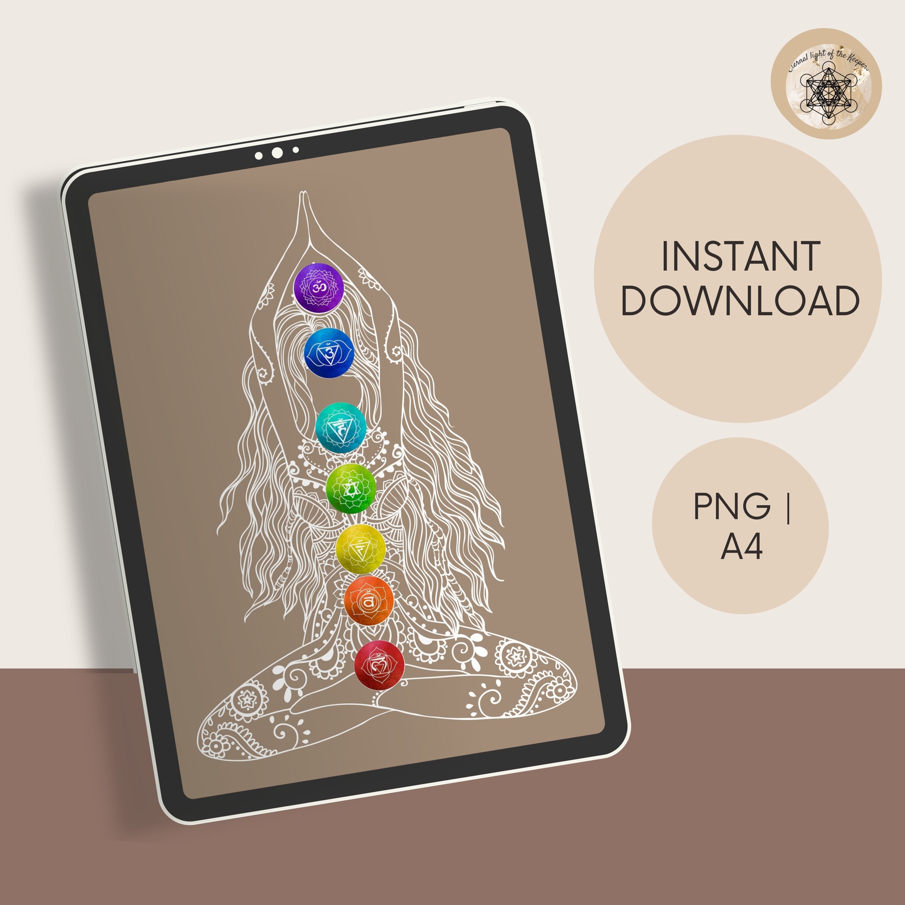 Printable Chakra Poster, 7 Chakras Yoga Artwork, Meditation & Energy ...