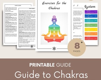 Printable Chakra Guide Detailed PDF A4 Guide for Seven Chakras, Balance ...