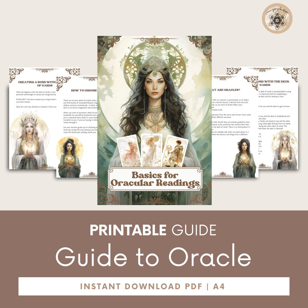 Printable Oracle Card Guide - Workbook for Beginners (PDF) - Etsy