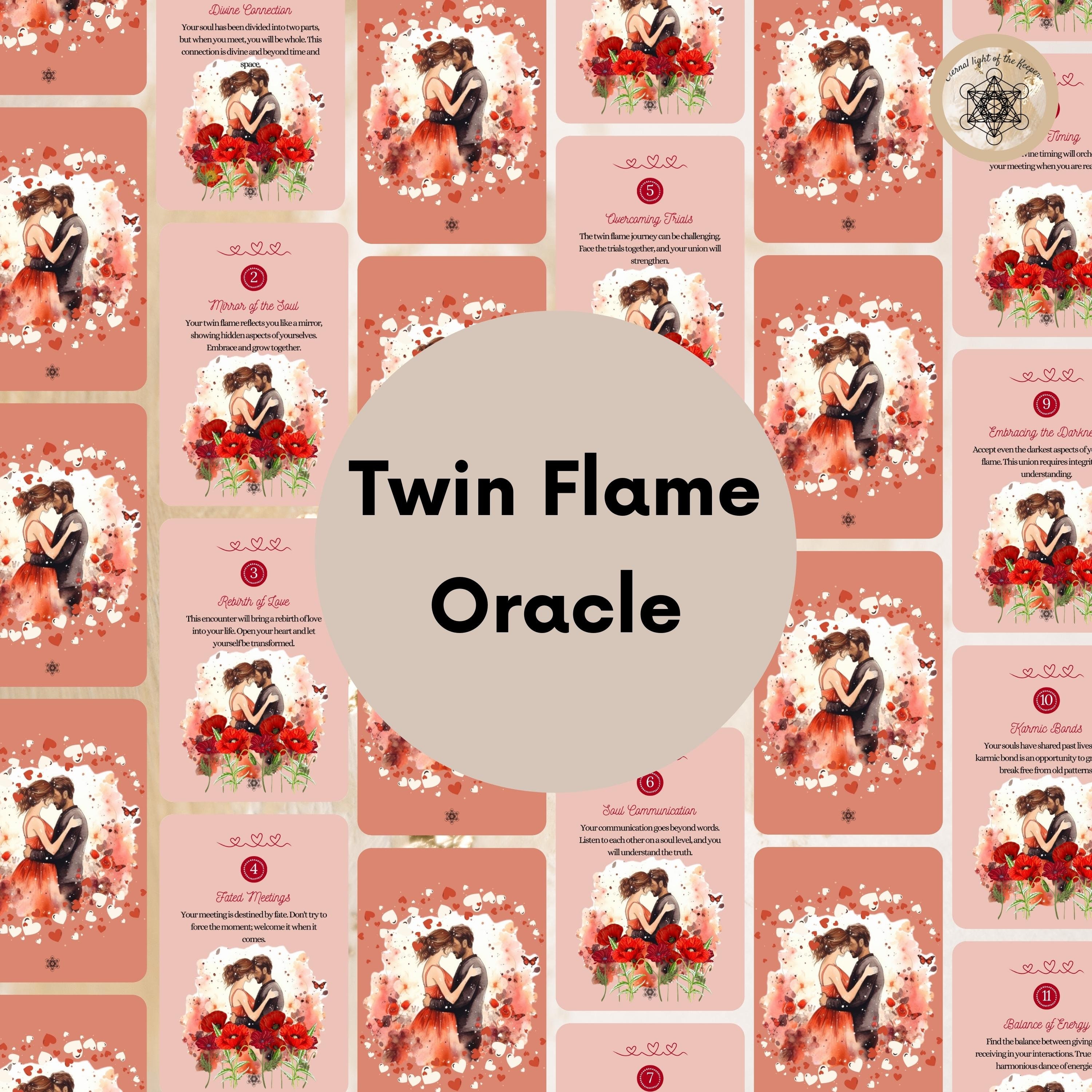 The Twin Flame Oracle Cards, Printable Twin Flame Oracle Deck, Oracle ...