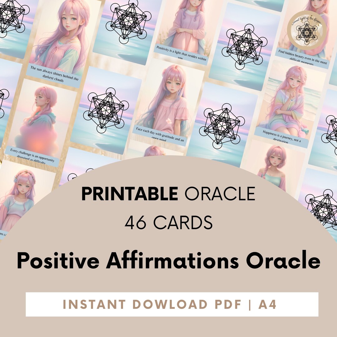 Positive Affirmations Oracle Cards Printable Card Deck PDF - Etsy