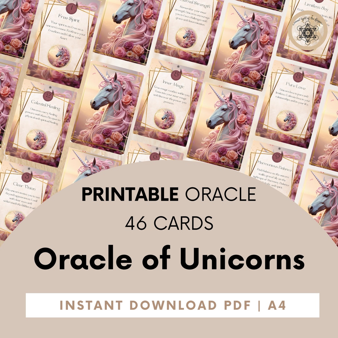 The Unicorns Guidance Oracle Cards, Printable Unicorns Oracle Deck ...