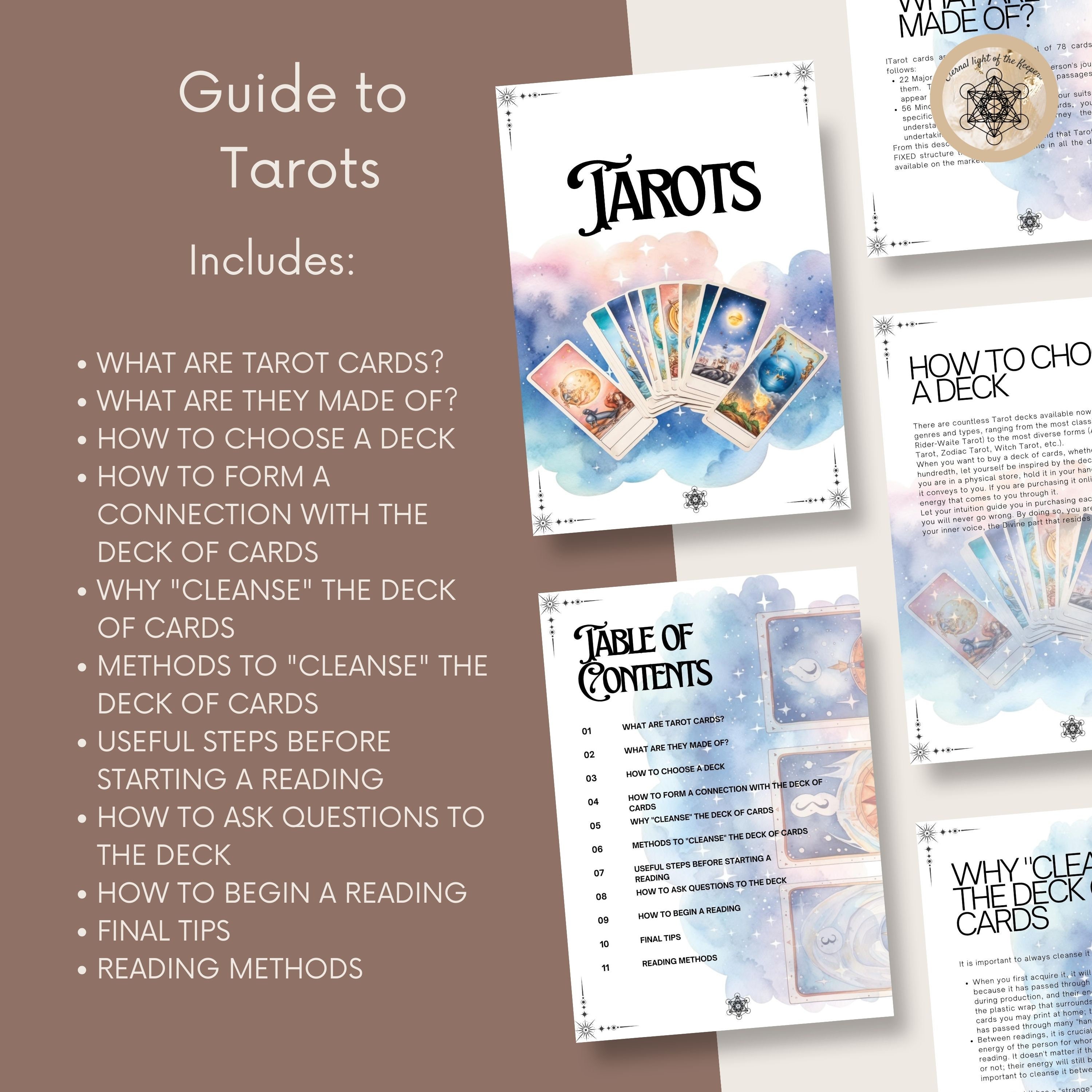 Printable Tarots for Beginners Guide - Comprehensive A4 PDF Guide to ...