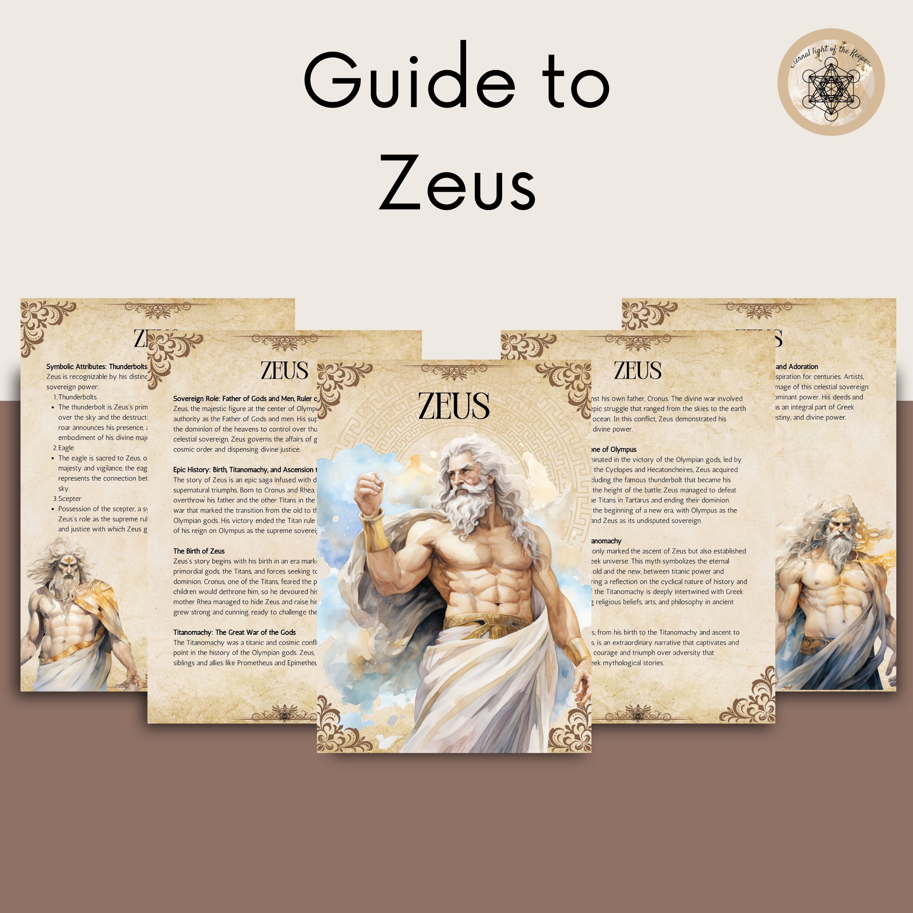 Zeus Guide, Ancient Greek Mythology, Digital Grimoire (PDF). - Etsy