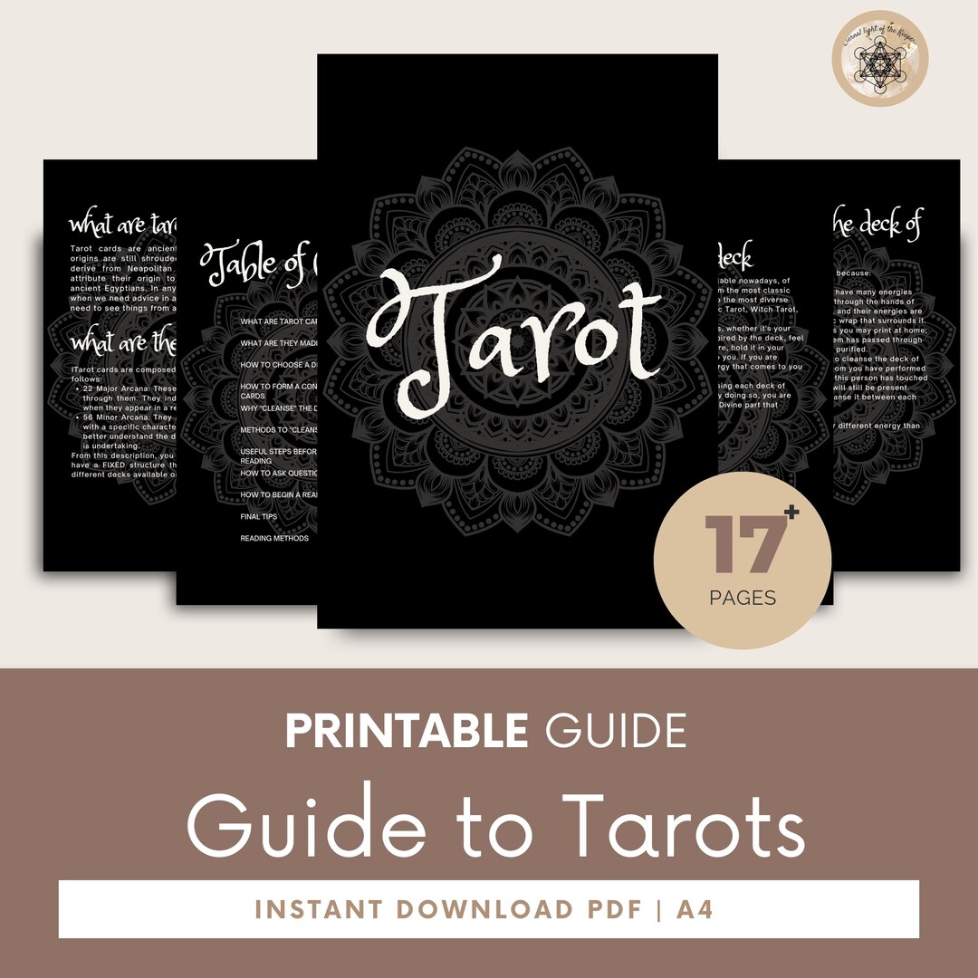 Printable Tarots for Beginners Guide Comprehensive A4 PDF Guide to ...