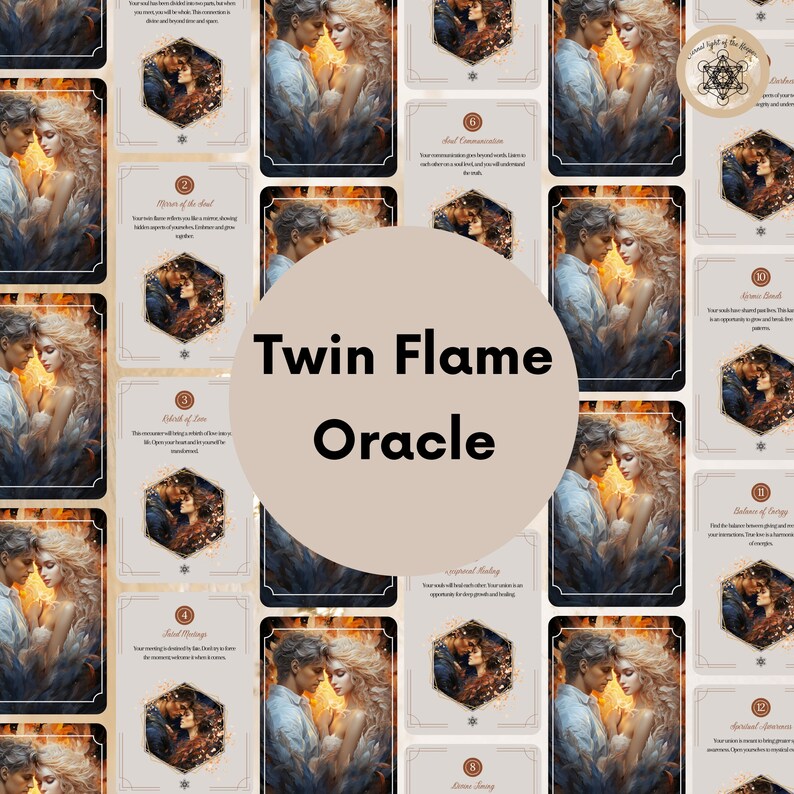 The Twin Flame Oracle Cards, Printable Twin Flame Oracle Deck, Oracle ...