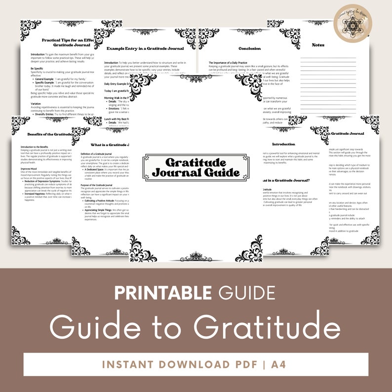 Gratitude Journal Guide: Benefits, Uses, How-to (digital A4 Manual). - Etsy