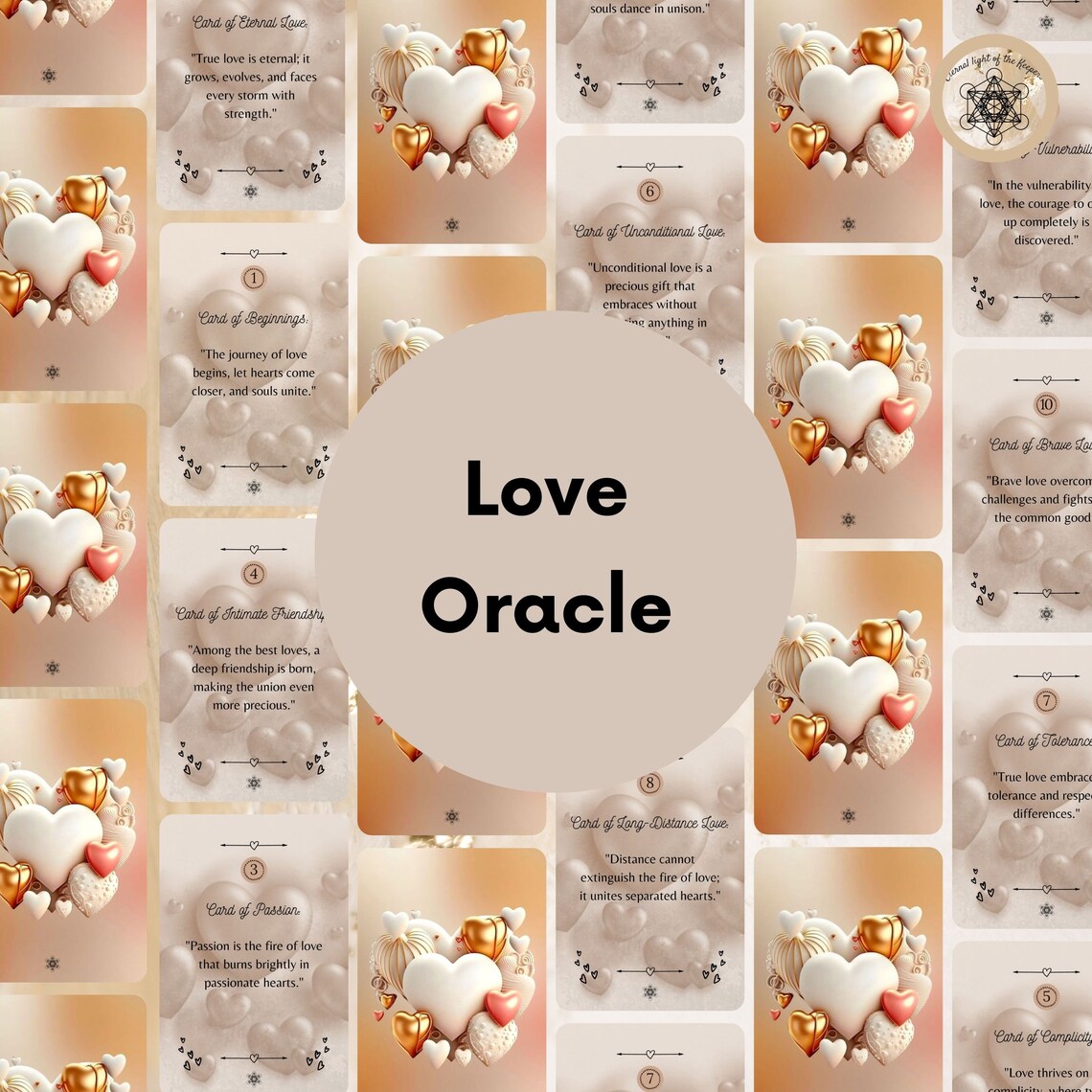 The Love Oracle Cards, Printable Love Oracle Deck, Oracle Cards PDF ...