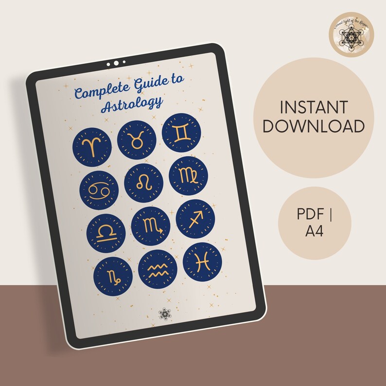 Printable Astrology Guide Detailed Zodiac PDF Workbook & Journal for ...