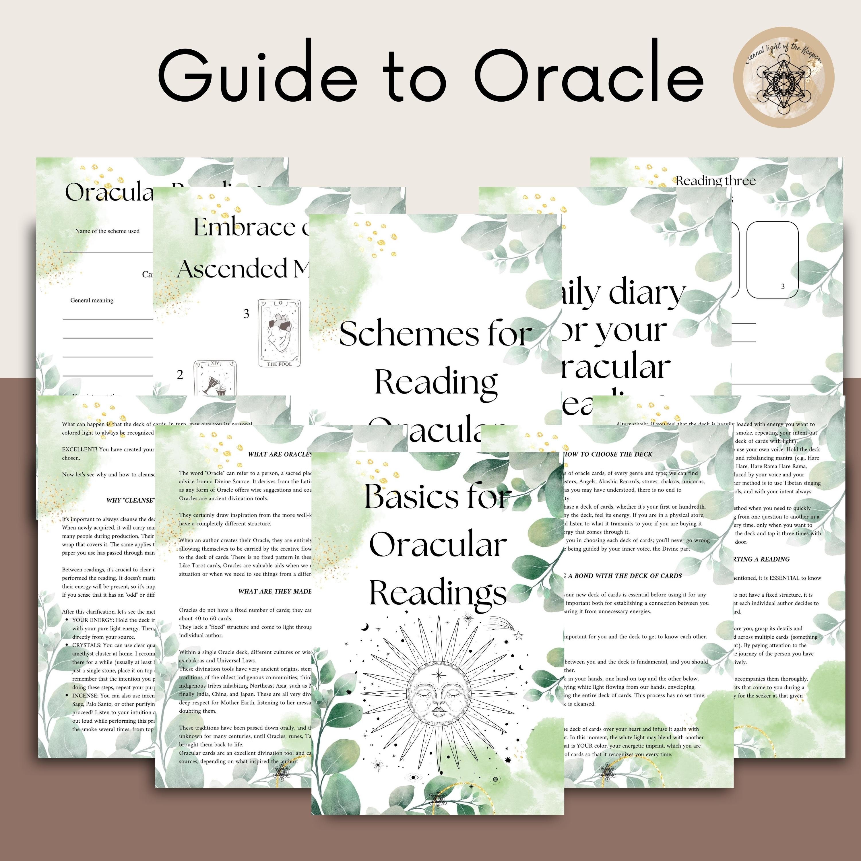 Printable Oracle Guide Comprehensive Guidebook for Card Readings, Ideal ...