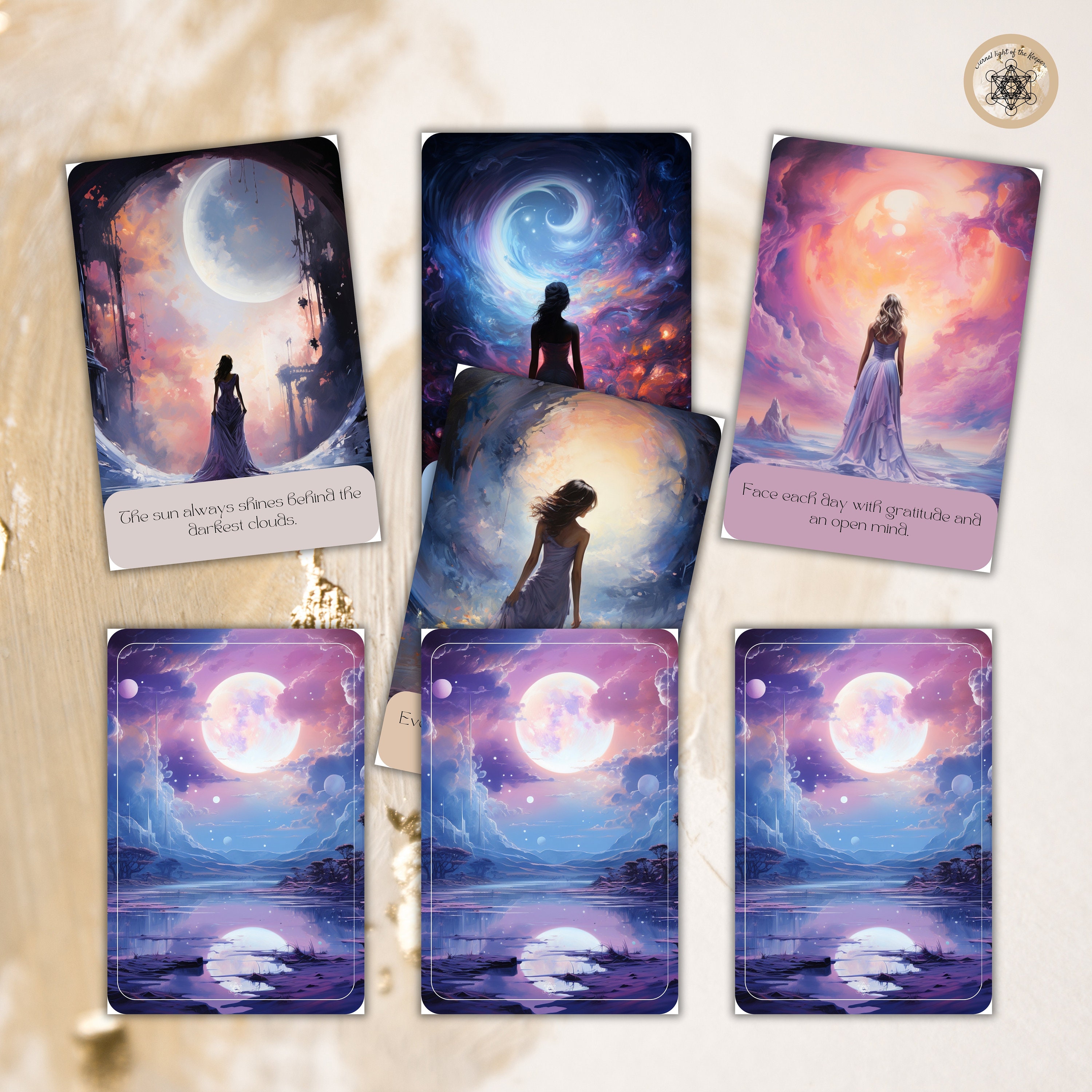 Positive Affirmations Oracle Cards, Printable Card Deck , Mindfulness ...