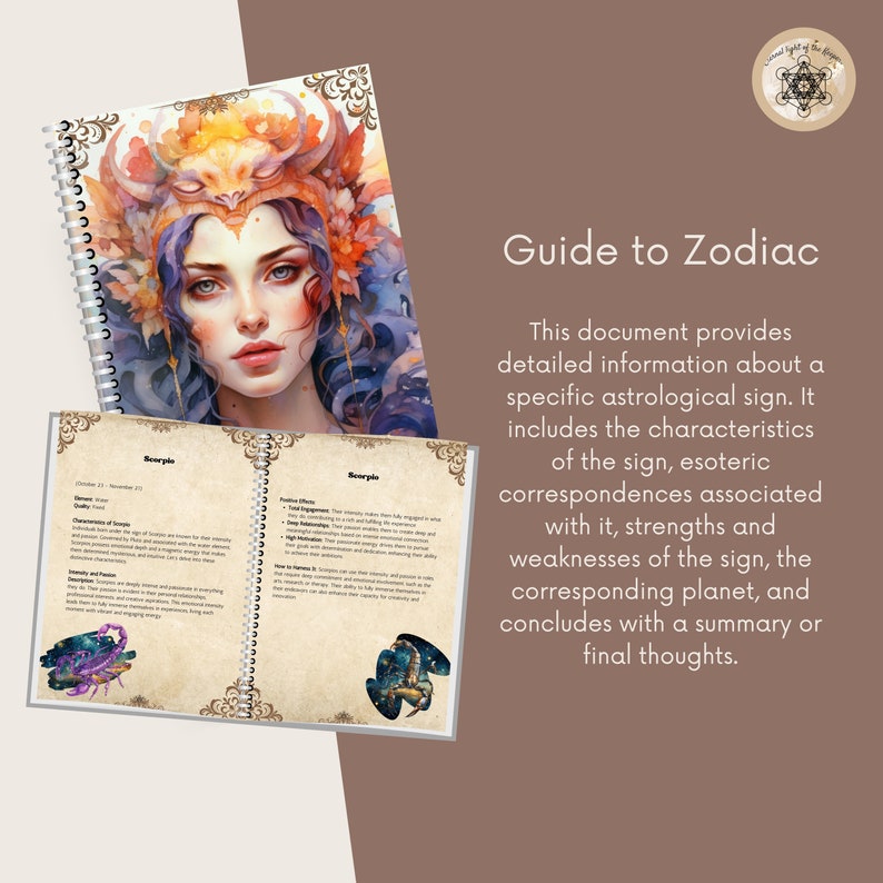 Scorpio Zodiac Guide, Astrology Insights (printable A4) - Etsy