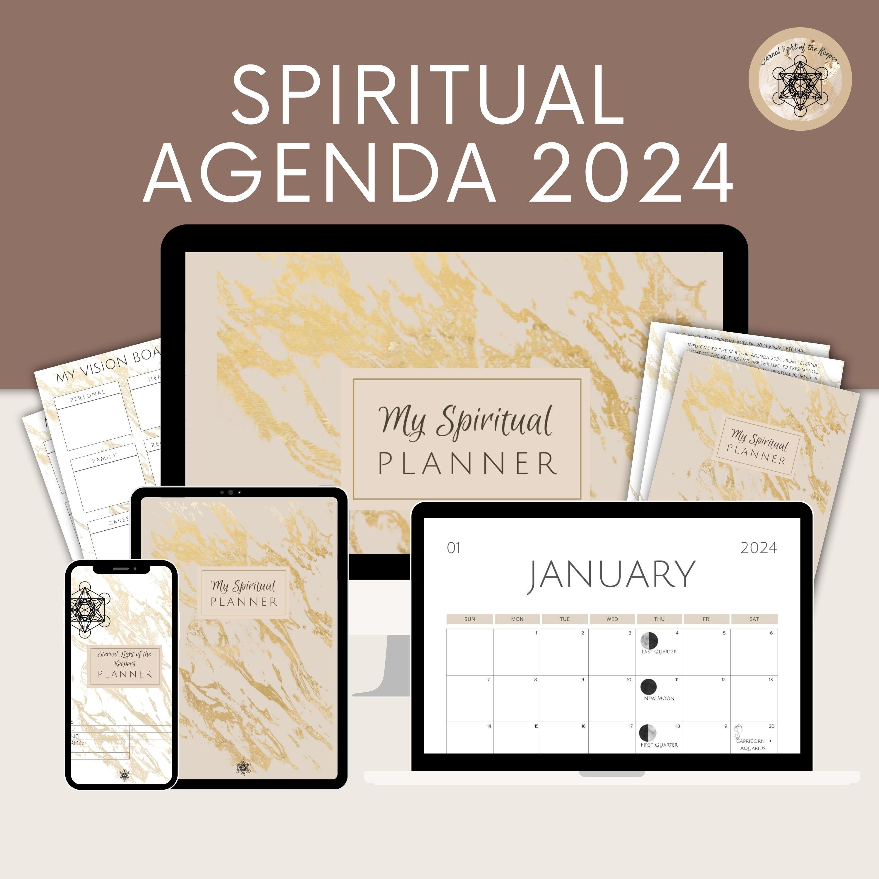 2024 Diary, Spiritual Guide, Printable Journal, 2024 Agenda, Spiritual ...