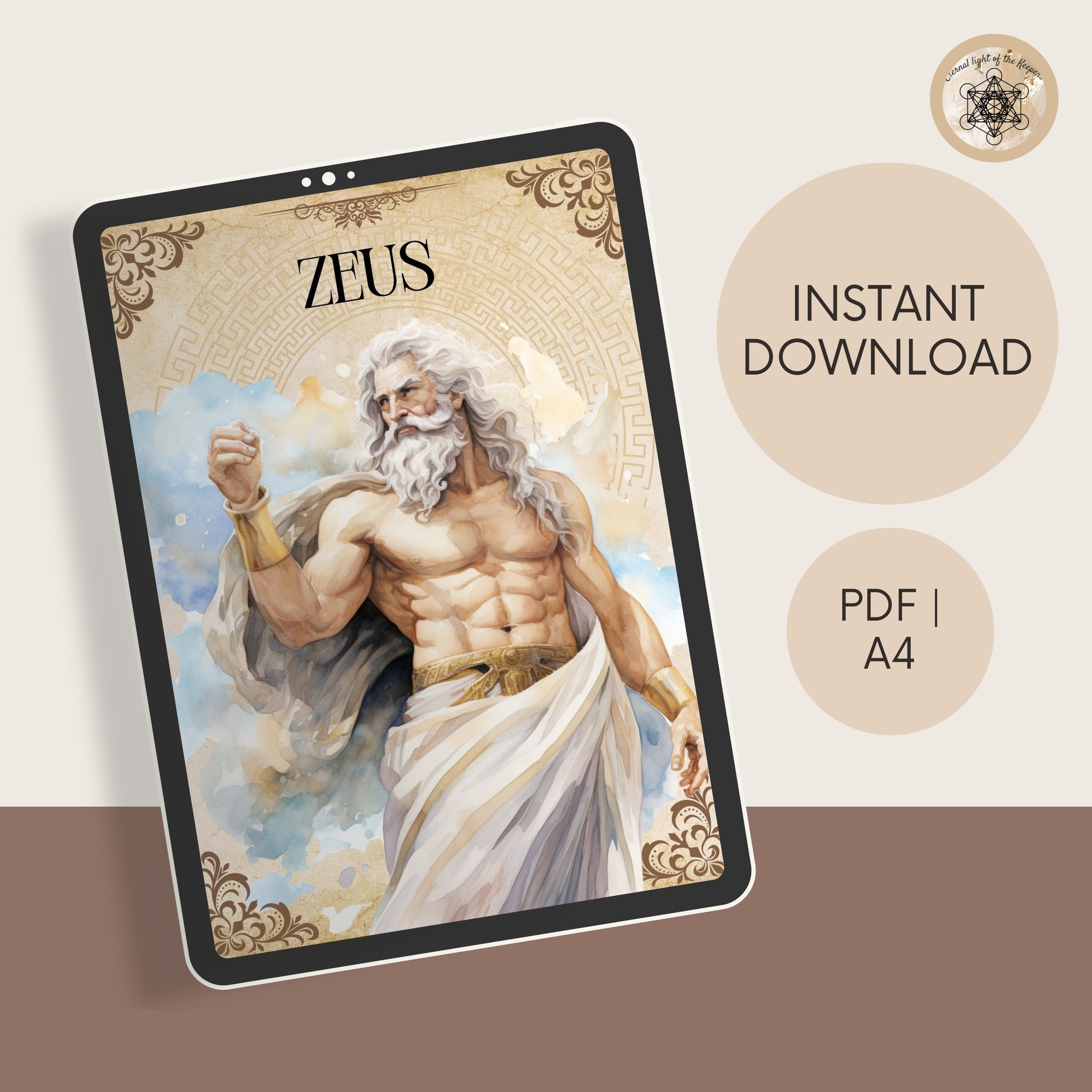 Zeus Guide, Ancient Greek Mythology, Digital Grimoire (PDF). - Etsy