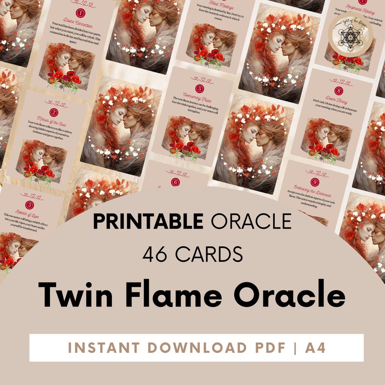 The Twin Flame Oracle Cards, Printable Twin Flame Oracle Deck, Oracle ...