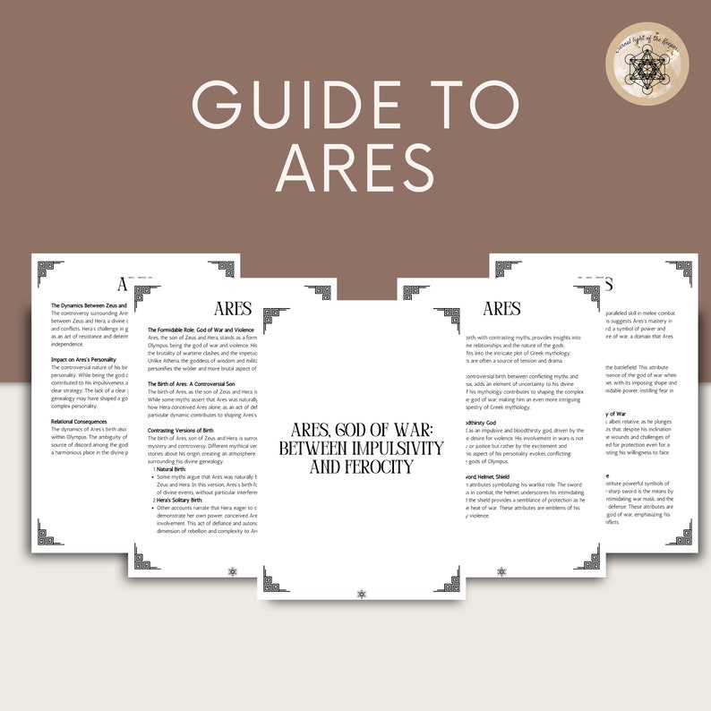 Ares God of War Guide, Greek Mythology Printable (PDF). - Etsy