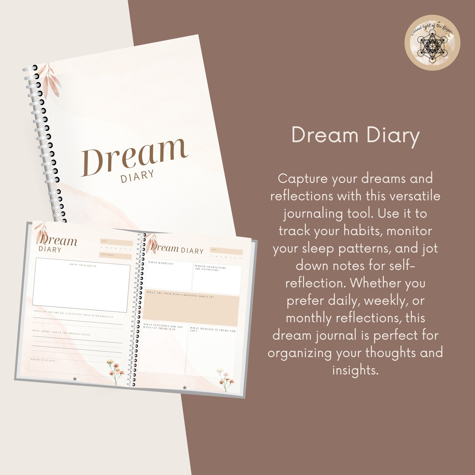 Dream Diary, Sleep & Habit Tracker, Self-reflection (A4 Digital). - Etsy
