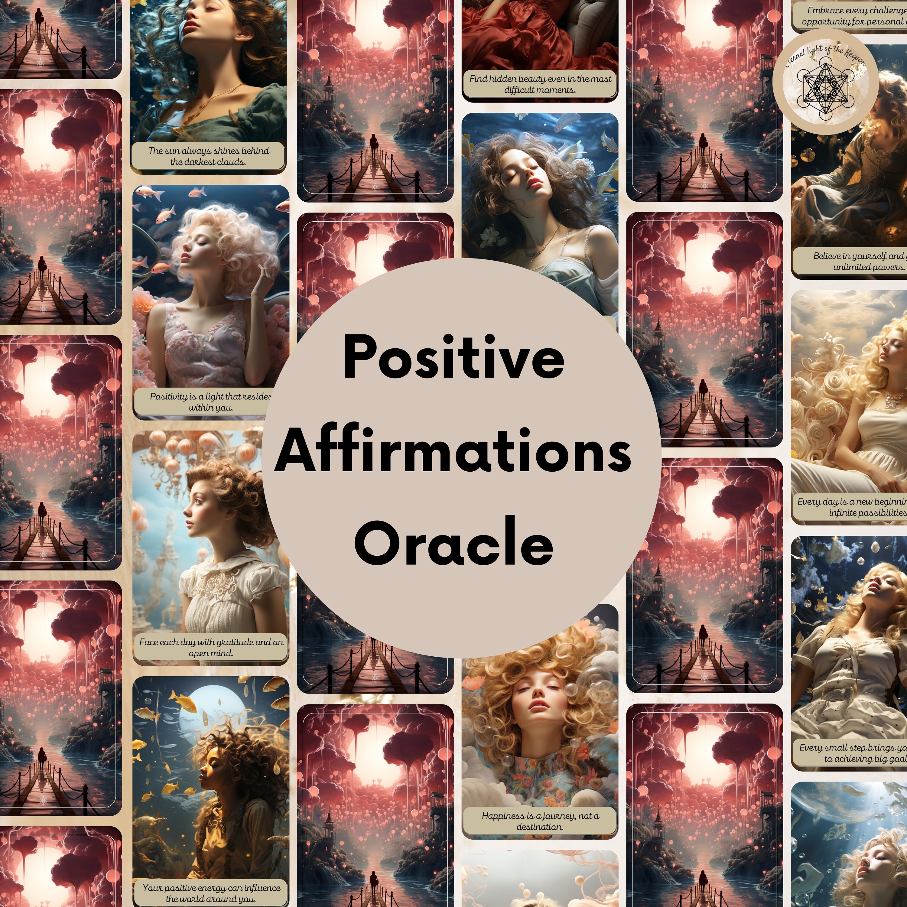 Positive Affirmations Oracle Cards, Printable Mindfulness Deck (PDF ...