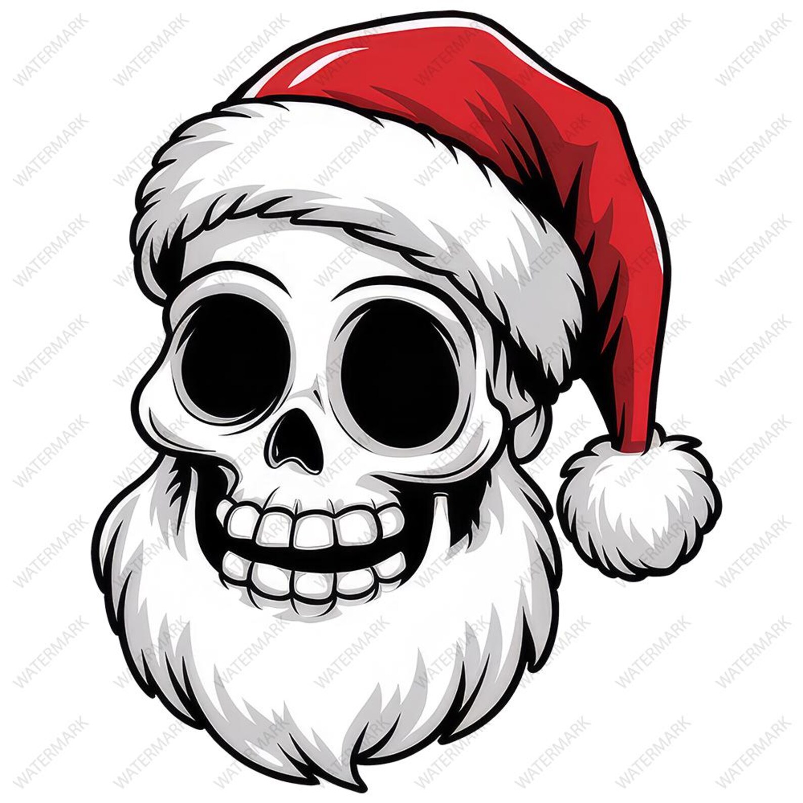 Santa Skull Halloween PNG, Skull Santa Clipart, Halloween Santa PNG ...