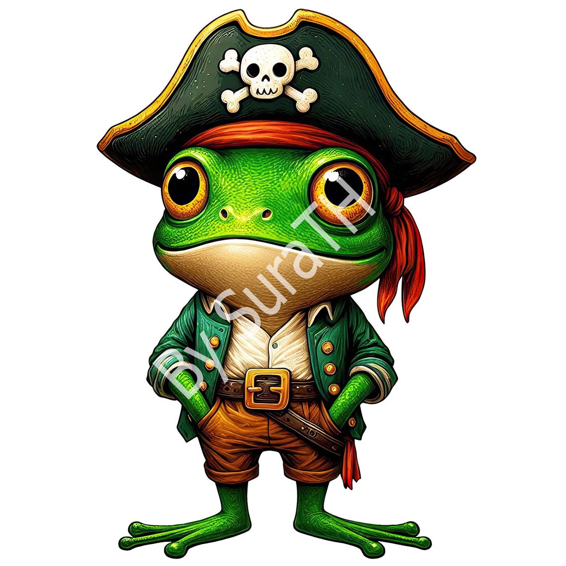 Pirate Frog PNG, 5 Pirate Frog Clipart Bundle, Cute Frog PNG, Funny ...
