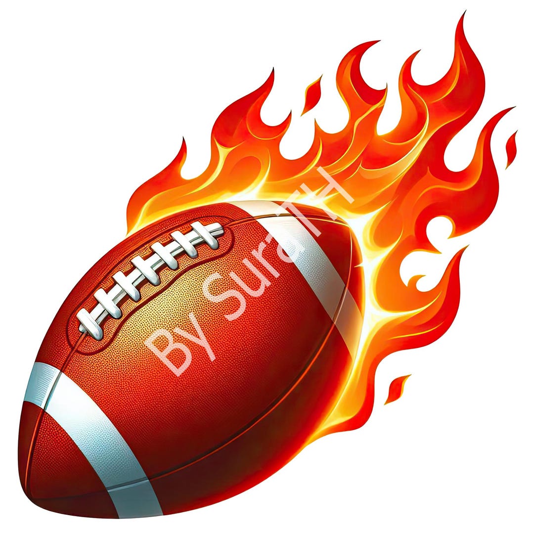 Fire on Football PNG, American Football PNG, Flaming Ball Clipart ...