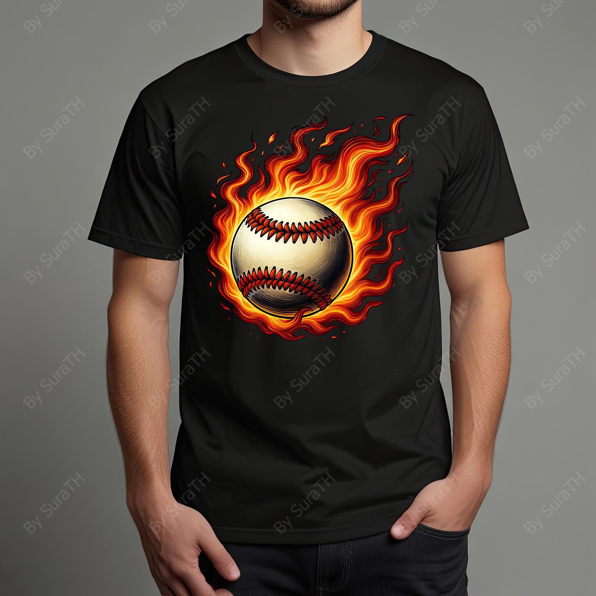 Fire Baseball PNG, Flaming Baseball Clipart, Digital Download ...