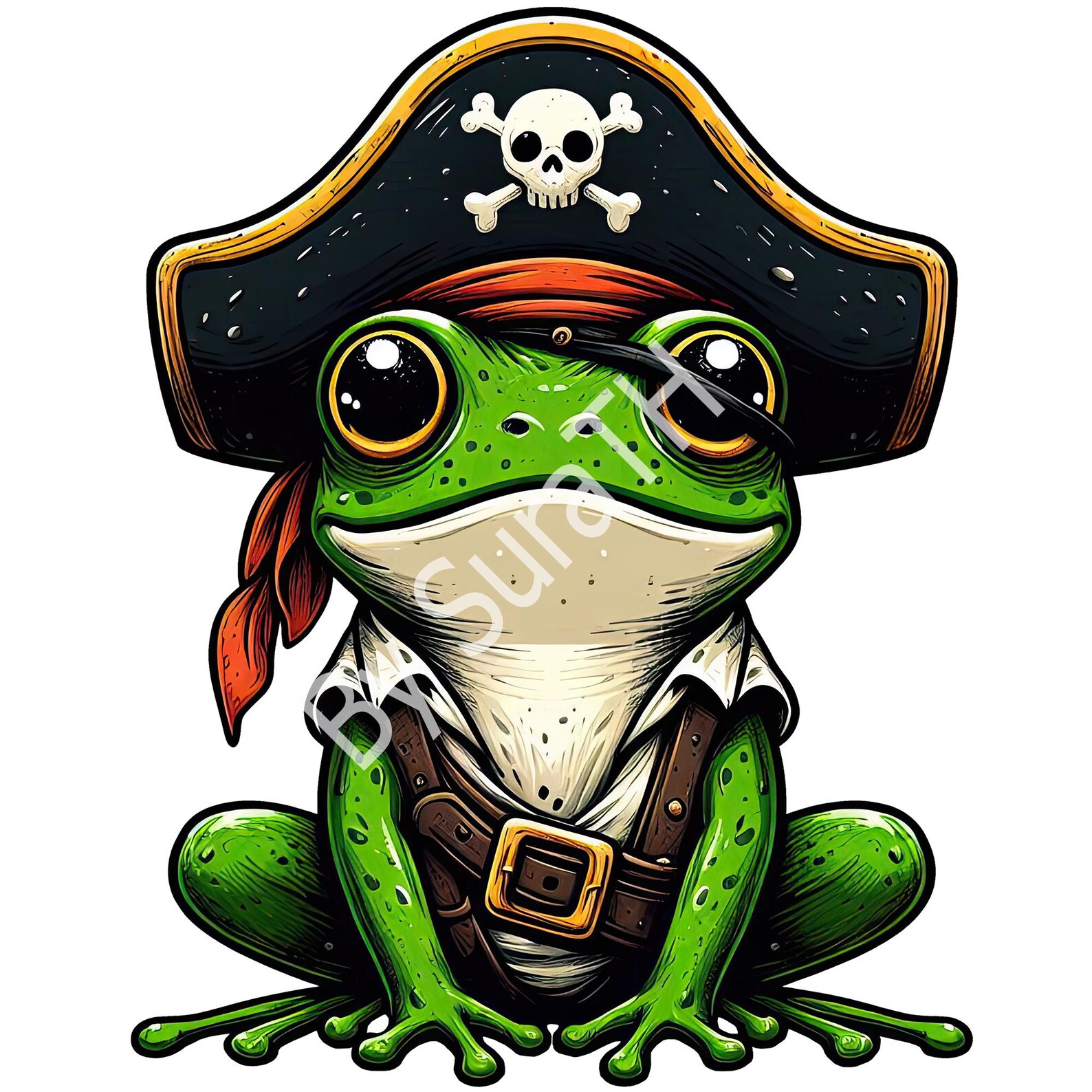 Pirate Frog PNG, 5 Pirate Frog Clipart Bundle, Cute Frog PNG, Funny ...