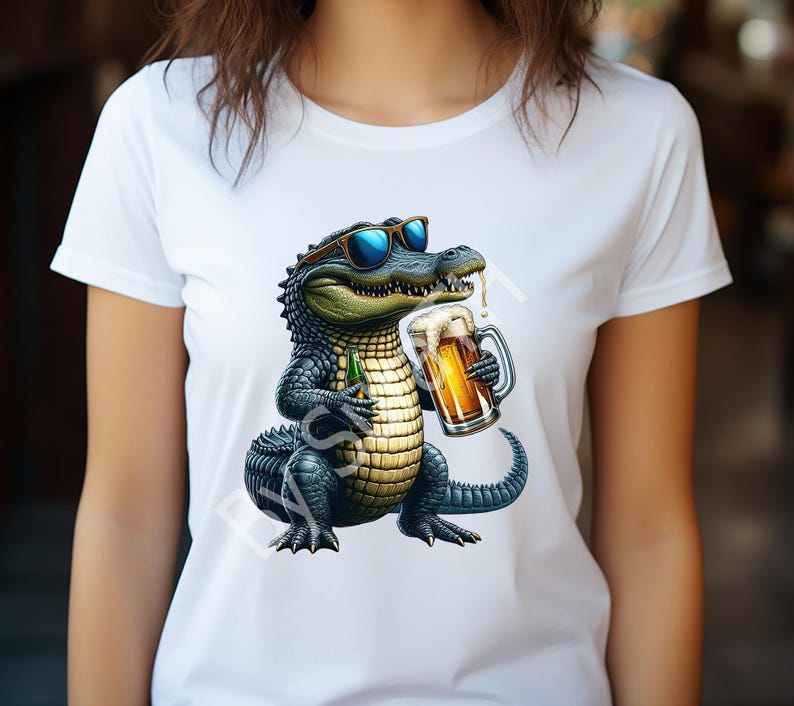 Alligator Holding A Beer, 7 PNG, Crocodile Drinking Beer, Funny ...
