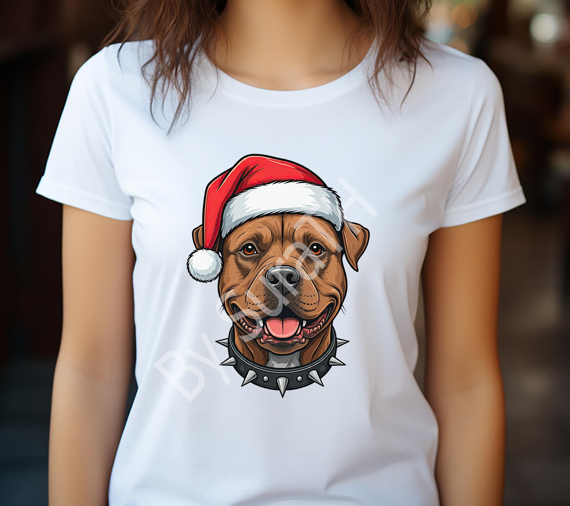 Xmas Pitbull PNG, Santa Pitbull Clipart, Christmas Pitbull Dog, Pitbull ...