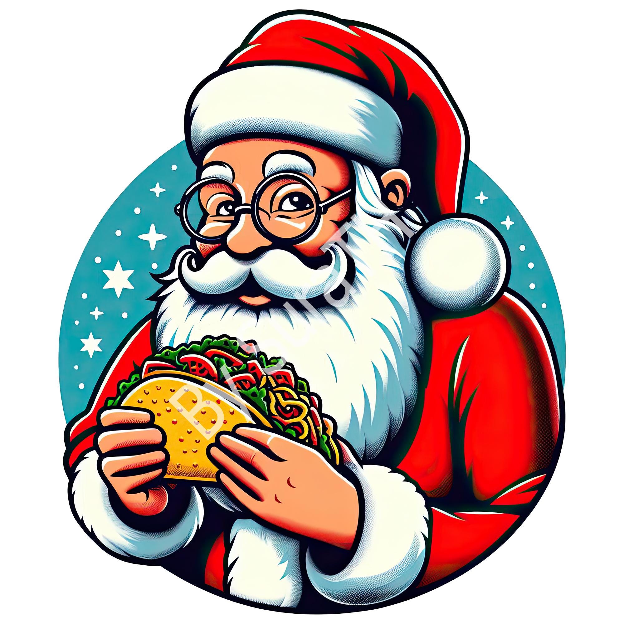 Funny Santa Eating Taco PNG, Mexican Christmas Digital Download - Etsy