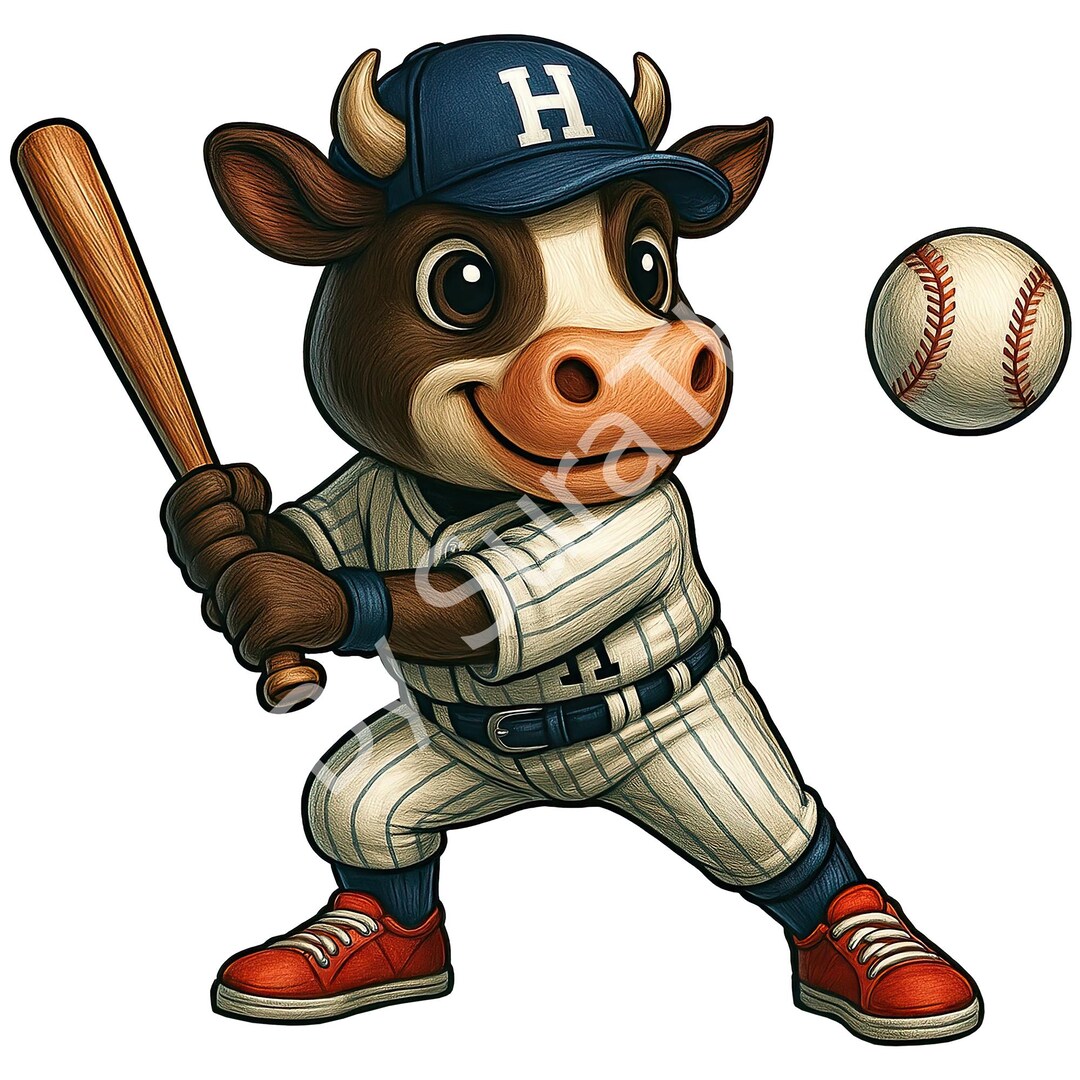 Cow Baseball PNG, Baseball Cow Clipart, Funny Cow Baseball, Cow Sport ...