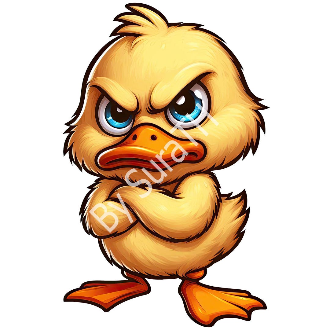 Grumpy Duck, 5 PNG, Funny Duckie Clipart, Digital Download, Sublimation ...