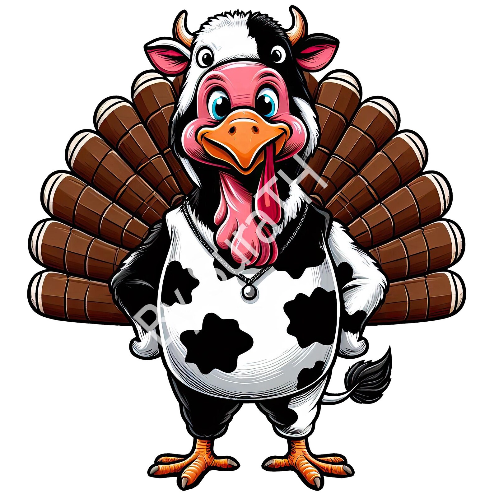 Turkey Cow Costume PNG, Funny Thanksgiving Clipart (digital Download ...
