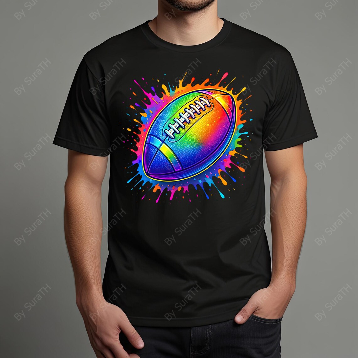 Colorful American Football PNG, Football Clipart, Digital Download ...